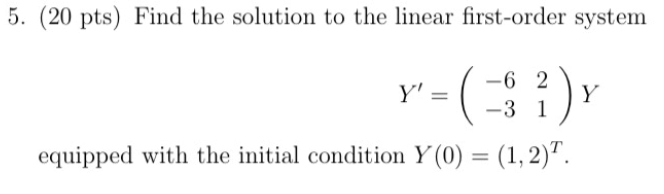 Solved Find the solution to the linear first-order | Chegg.com