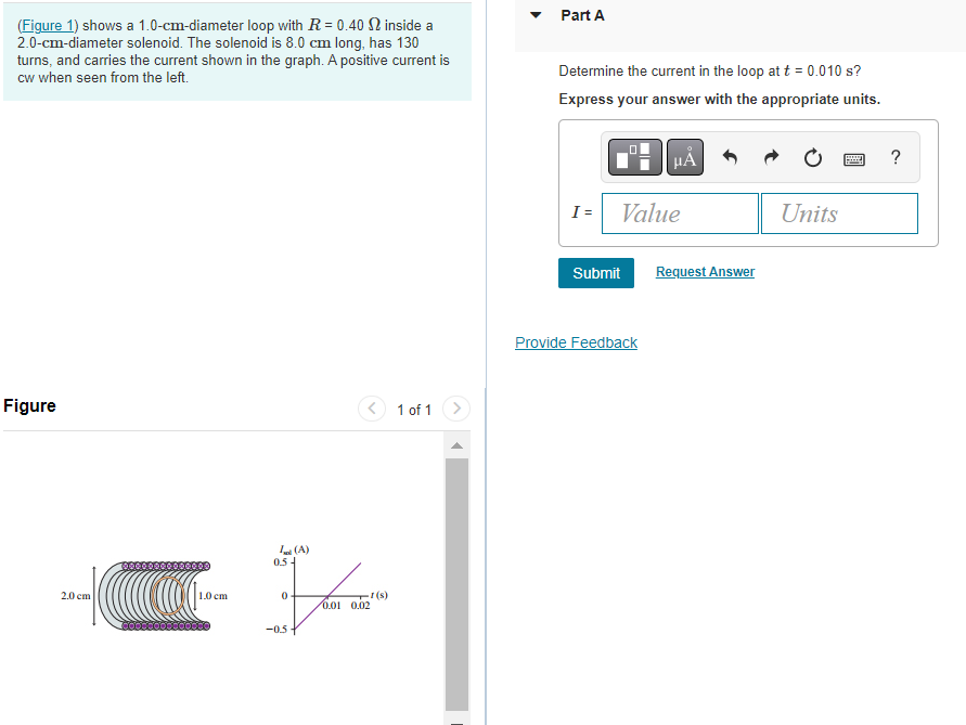 Solved I shows a 1.0-cm-diameter loop with R=0.40Ω inside a | Chegg.com