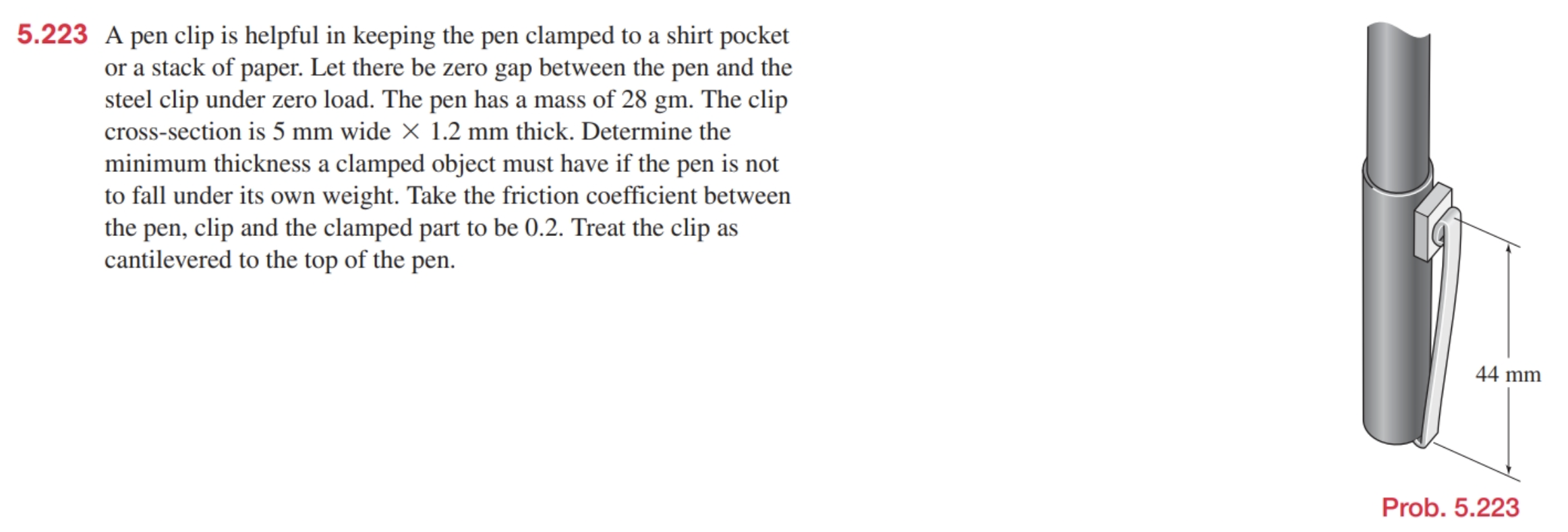 5.223 A pen clip is helpful in keeping the pen | Chegg.com
