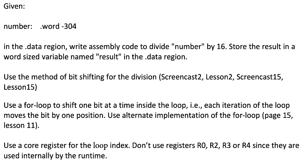Solved Given: number: .word -304 in the .data region, write | Chegg.com