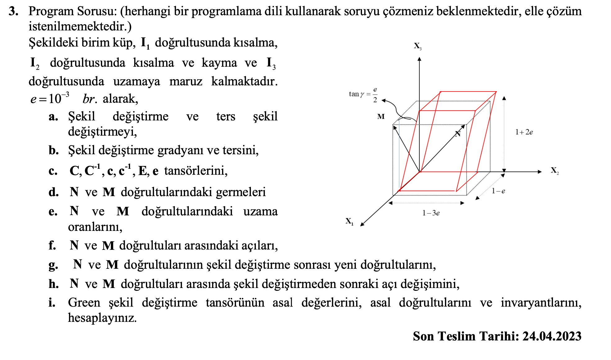3. Program Sorusu: (herhangi bir programlama dili | Chegg.com