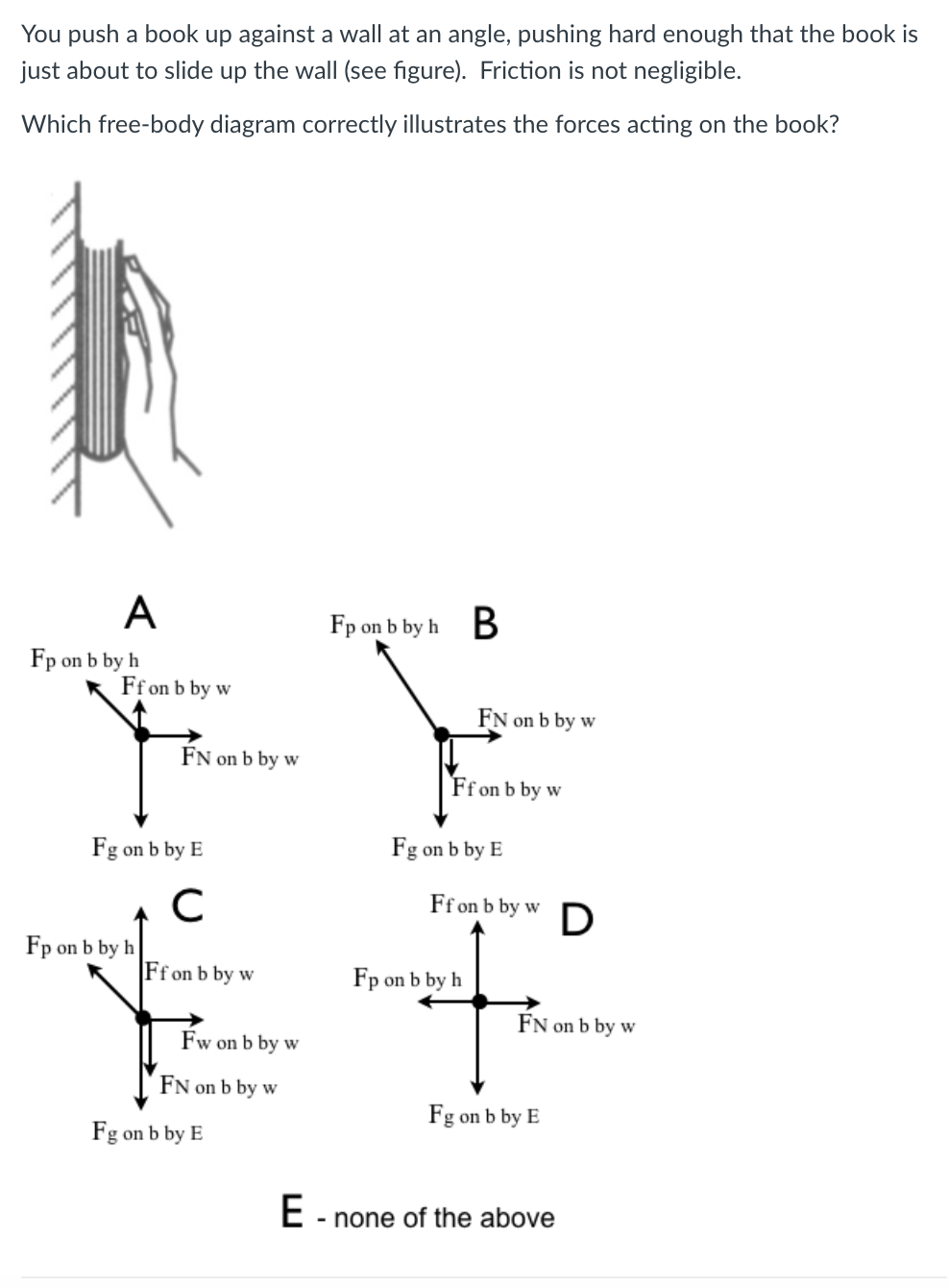 Solved You push a book up against a wall at an angle, | Chegg.com
