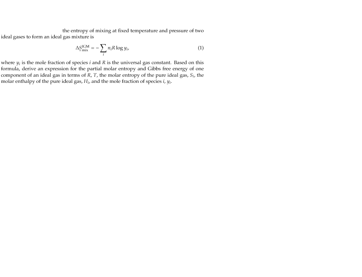 the entropy of mixing at fixed temperature and | Chegg.com the entropy of mixing at fixed temperature and | Chegg.com