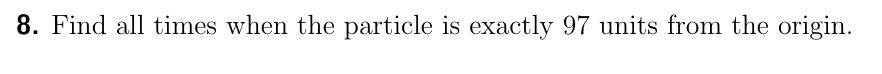 Solved Vector parameterization The position of a particle in | Chegg.com