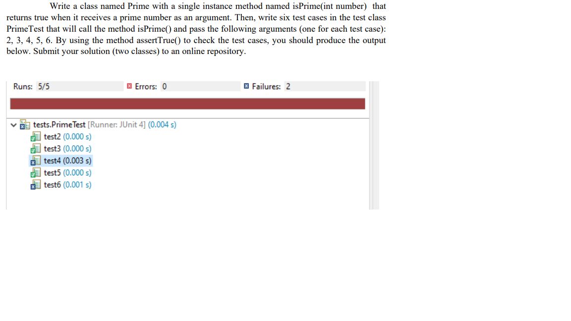 Solved Write a class named Prime with a single instance | Chegg.com