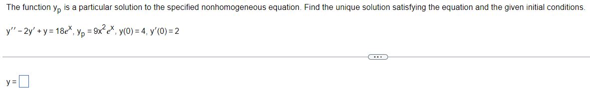 Solved The function yp is a particular solution to the | Chegg.com