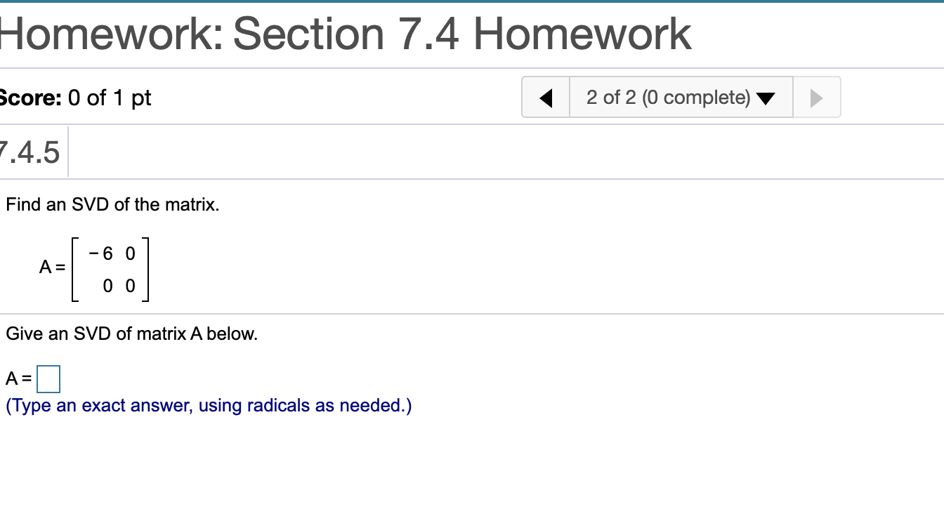 Solved Homework Section 7 4 Homework Score 0 Of 1 Pt 2 Of