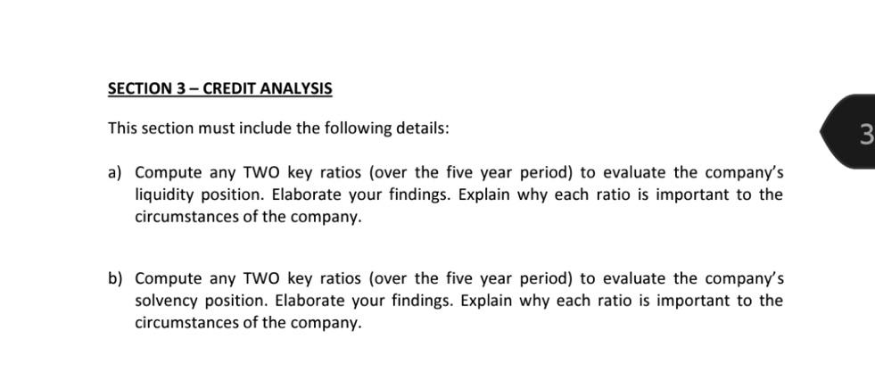 Solved Section 3 Credit Analysis This Section Must Include 1371