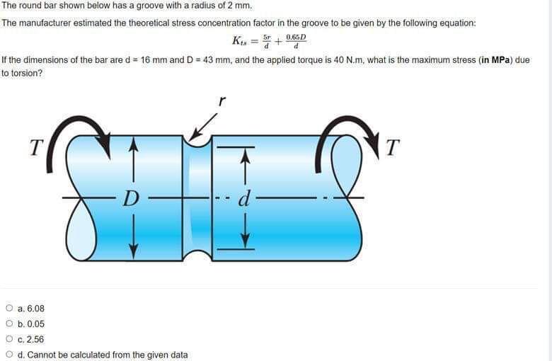Solved The manufacturer estimated the theoretical stress | Chegg.com