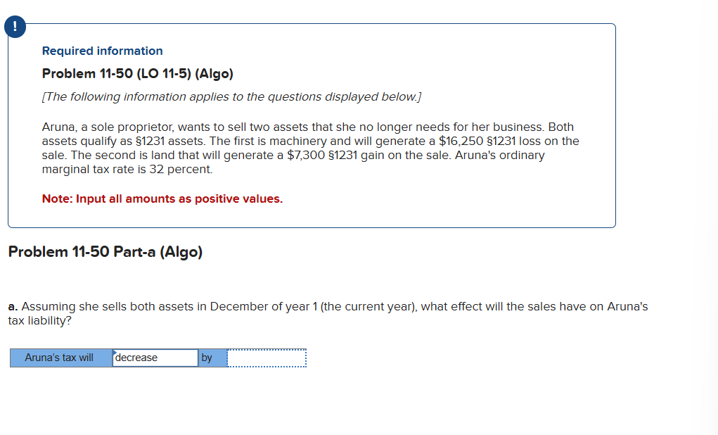 Solved Required informationProblem 11-50 (LO | Chegg.com