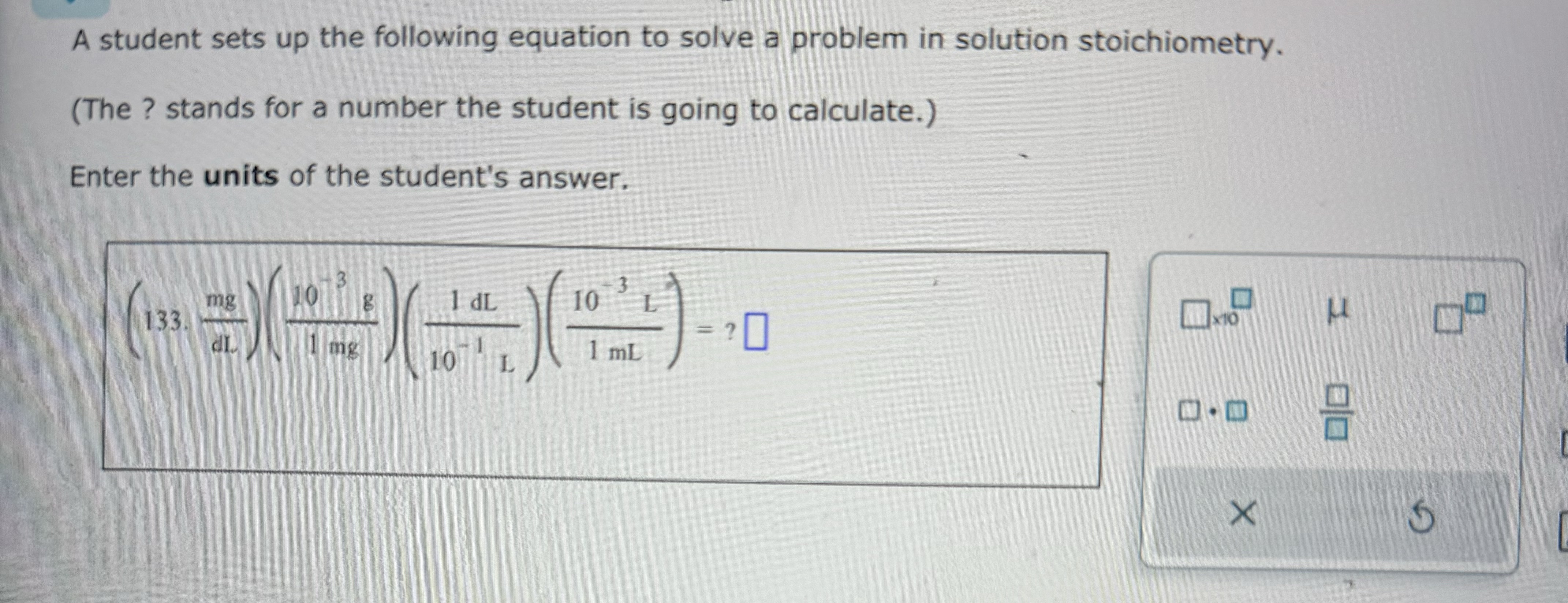 Solved A student sets up the following equation to solve a | Chegg.com