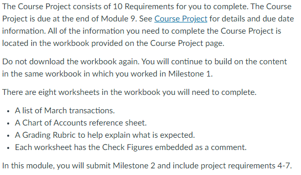 Solved The Course Project consists of 10 Requirements for | Chegg.com