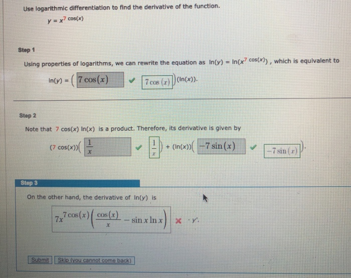 Logarithmic Differentiation Logarithmic Differentiation