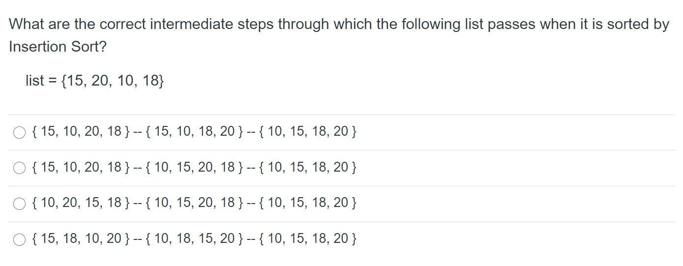 Solved The Selection Sort Algorithm Is Composed Of Two 8667