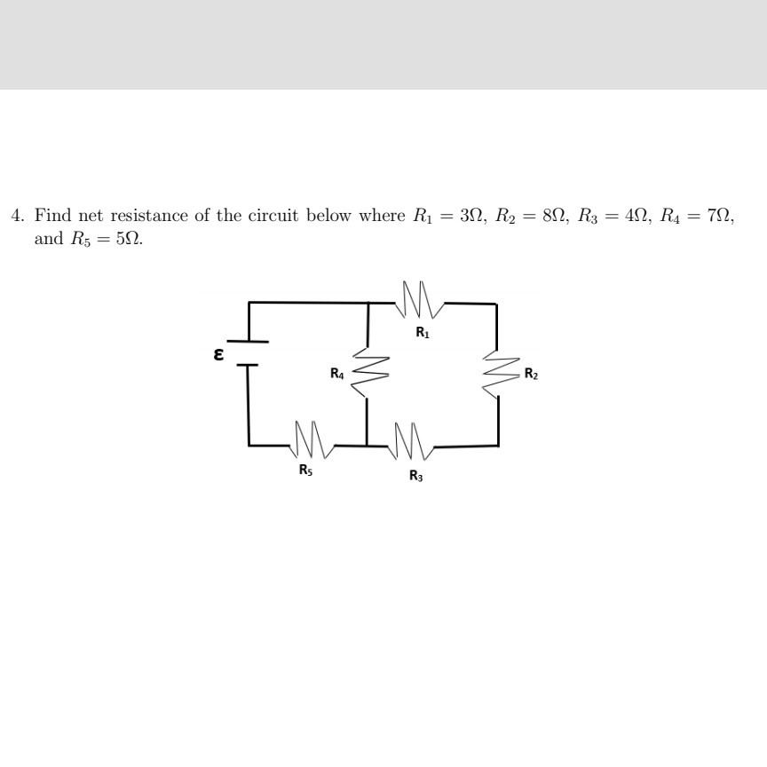 Solved Find net resistance of the circuit below where R1 = | Chegg.com