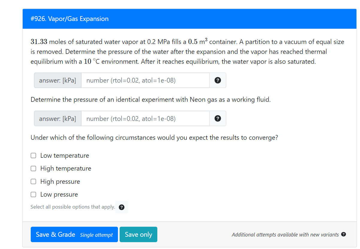 31.33 moles of saturated water vapor at 0.2MPa fills | Chegg.com