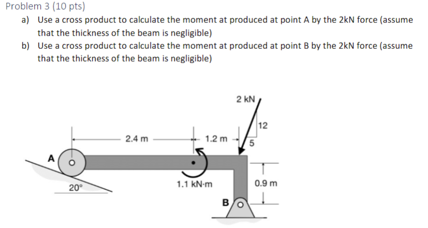 Solved Problem 3 (10 pts) a) Use a cross product to | Chegg.com