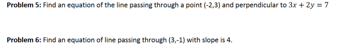 Solved Problem 5: Find an equation of the line passing | Chegg.com
