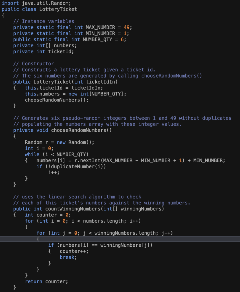 Solved Create a new version of the LotteryTicket class you | Chegg.com