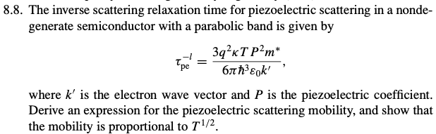 Solved 8. The inverse scattering relaxation time for | Chegg.com