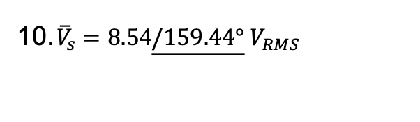 Solved 10. Find Vs in the circuit below if V1 = 4/0° VRMs. | Chegg.com