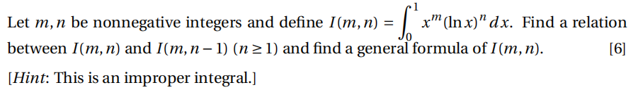 Solved $' Let m, n be nonnegative integers and define I(m, | Chegg.com