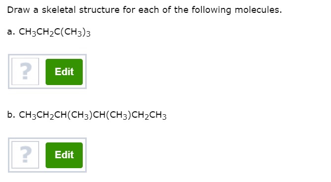 Solved Draw a skeletal structure for each of the following | Chegg.com
