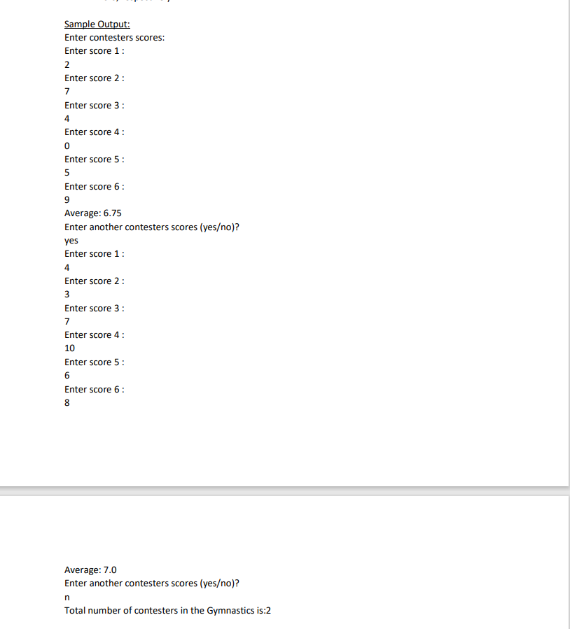 Solved Exercise \# 3: In gymnastic judging, the contesters' | Chegg.com