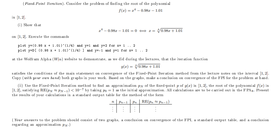 Solved .. 2 (Fixed-Point Iteration). Consider the problem of | Chegg.com