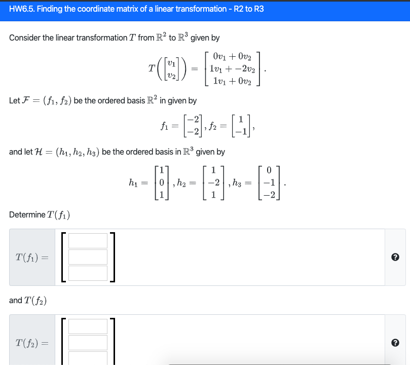 Solved Consider the linear transformation from to | Chegg.com