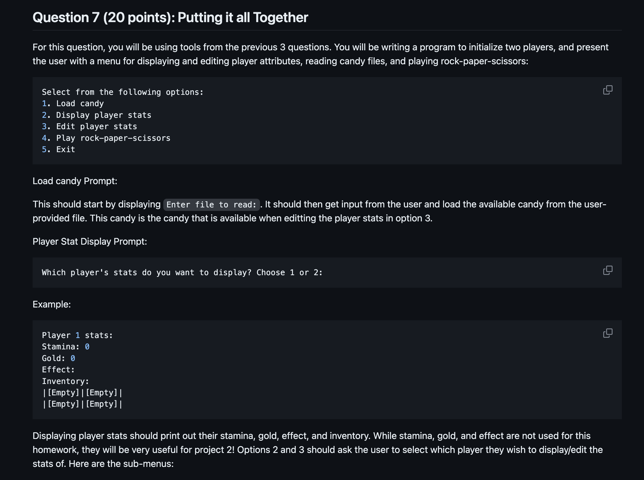 Solved Question 7 (20 points): Putting it all Together For | Chegg.com