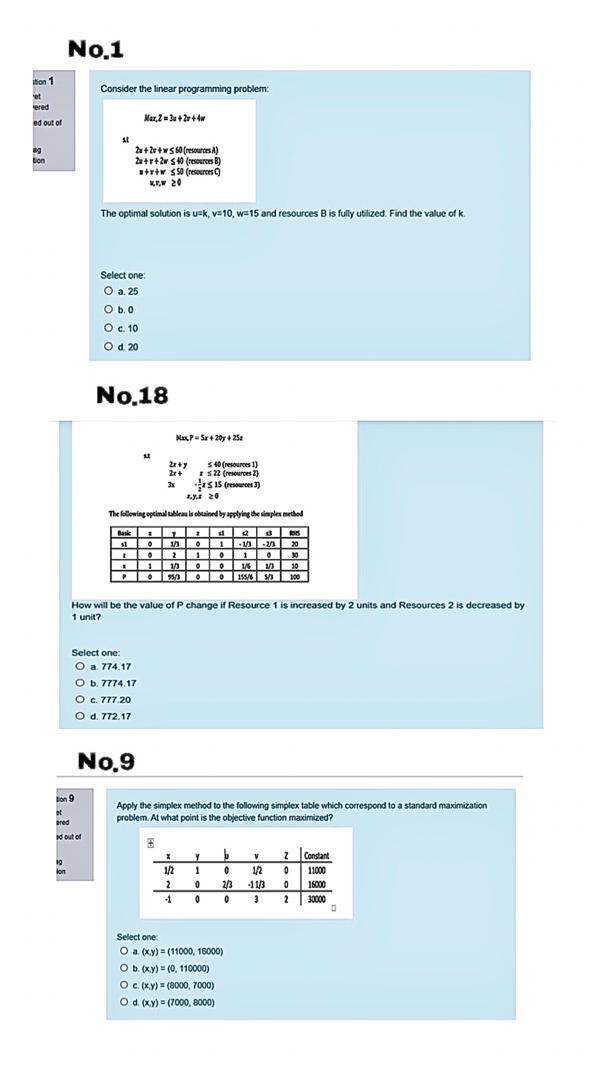 Solved No.1 ition 1 Consider the linear programming problem | Chegg.com