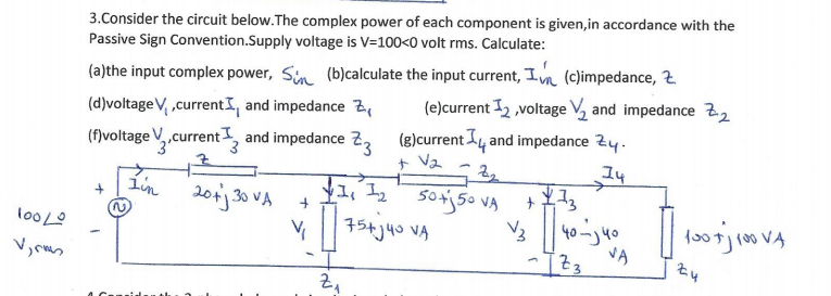 Solved 3.Consider the circuit below. The complex power of | Chegg.com
