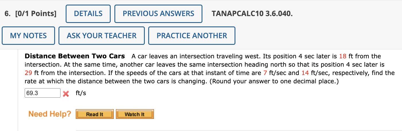 Solved Distance Between Two Cars A car leaves an | Chegg.com