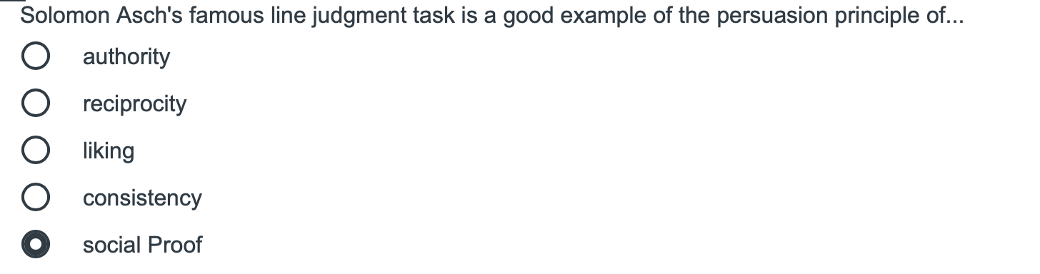 Solved Solomon Asch's famous line judgment task is a good | Chegg.com