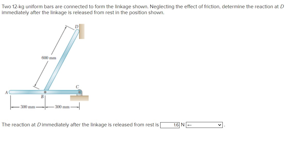 Solved Two 12-kg uniform bars are connected to form the | Chegg.com
