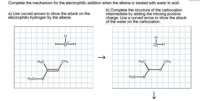 Solved Complete the mechanism for the electrophilic addition | Chegg.com