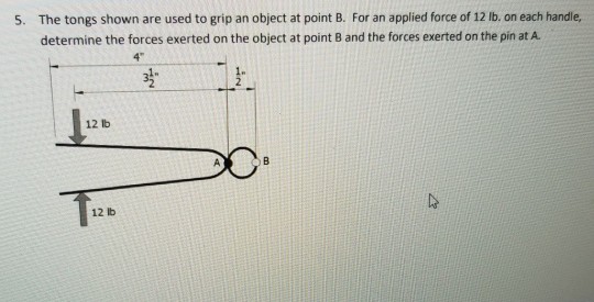 Solved The tongs shown are used to grip an object at point | Chegg.com