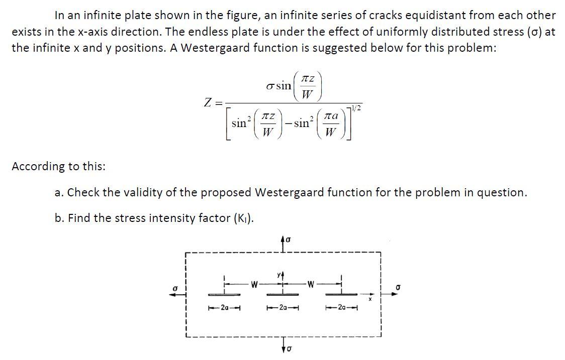 Solved In an infinite plate shown in the figure, an infinite | Chegg.com