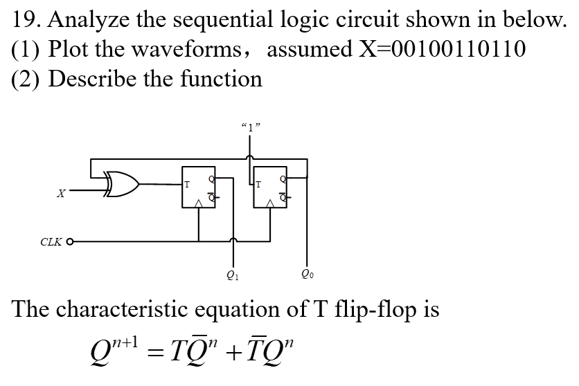 Solved 19. Analyze the sequential logic circuit shown in | Chegg.com