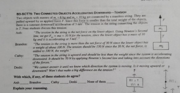 Solved 83-SCT79: Two CONNECTED OBJECTS ACCELERATING | Chegg.com