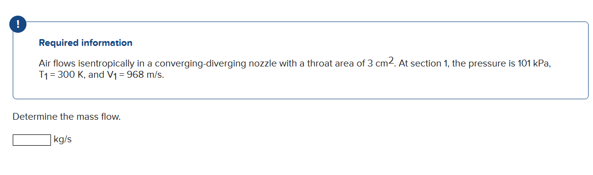 Solved Required information Air flows isentropically in a | Chegg.com