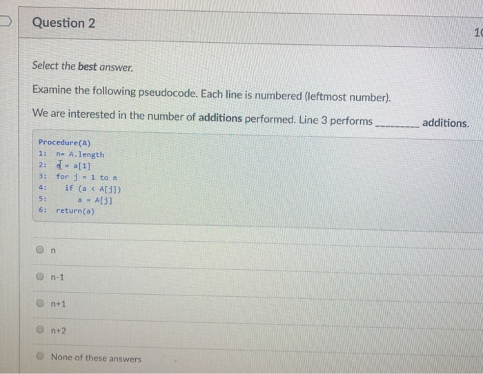 Solved Question 2 10 Select The Best Answer Examine The 9080