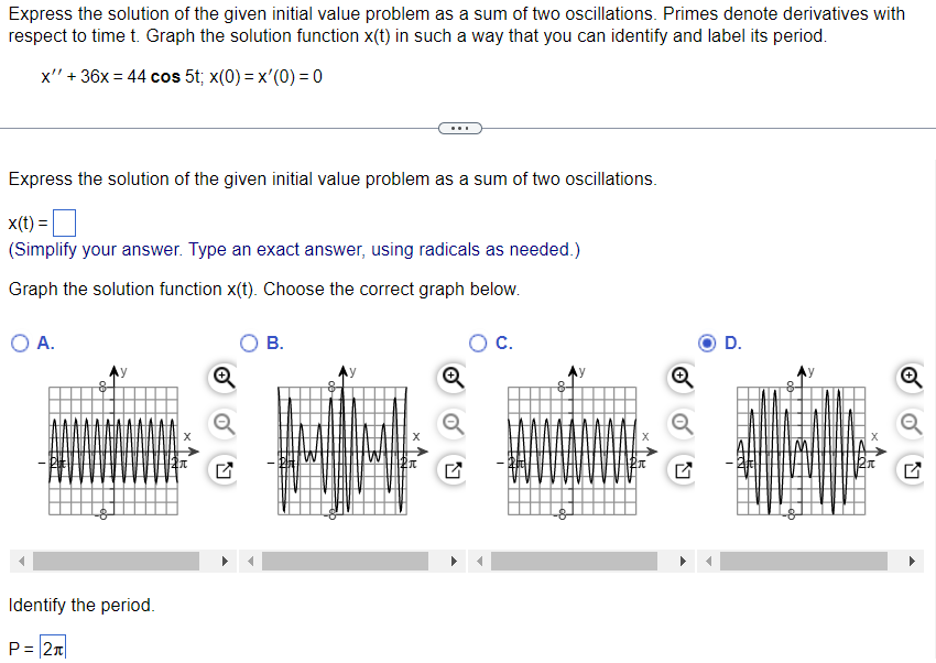 Solved Express The Solution Of The Given Initial Value 