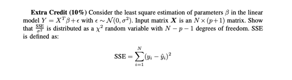 Solved Extra Credit (10\%) Consider the least square | Chegg.com