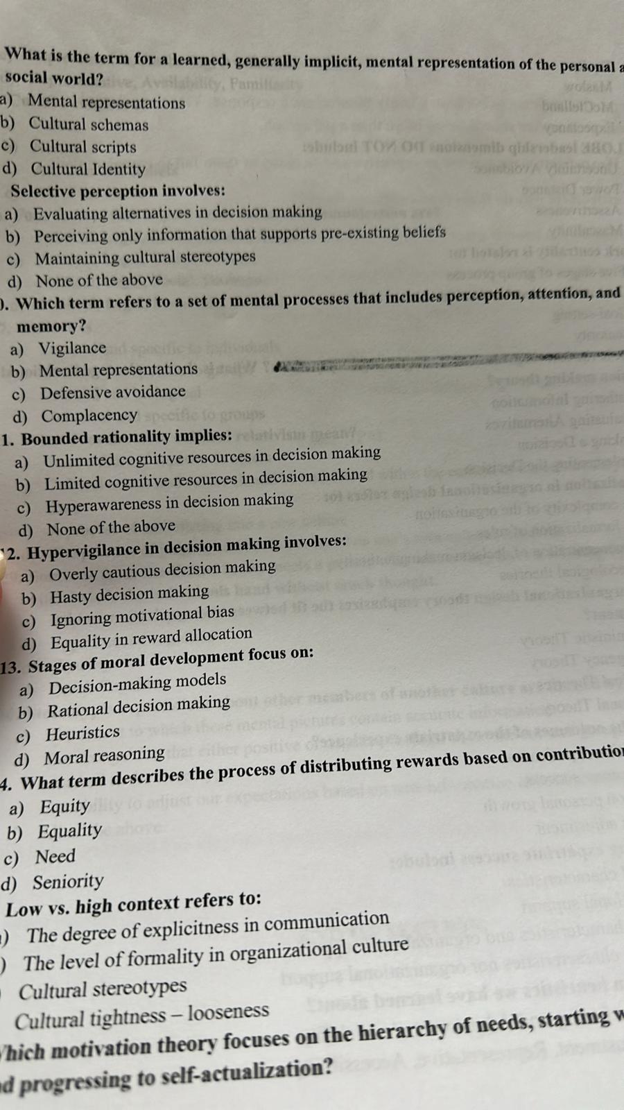 Solved What is the term for a learned, generally implicit, | Chegg.com