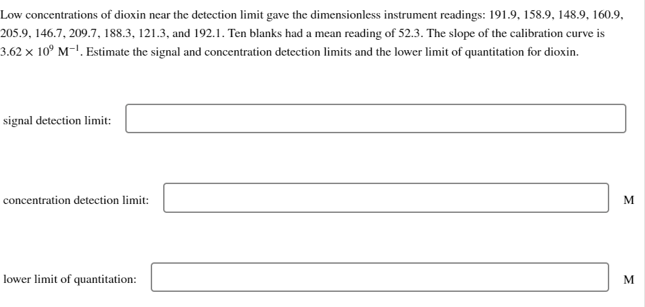 Solved Low concentrations of dioxin near the detection limit | Chegg.com