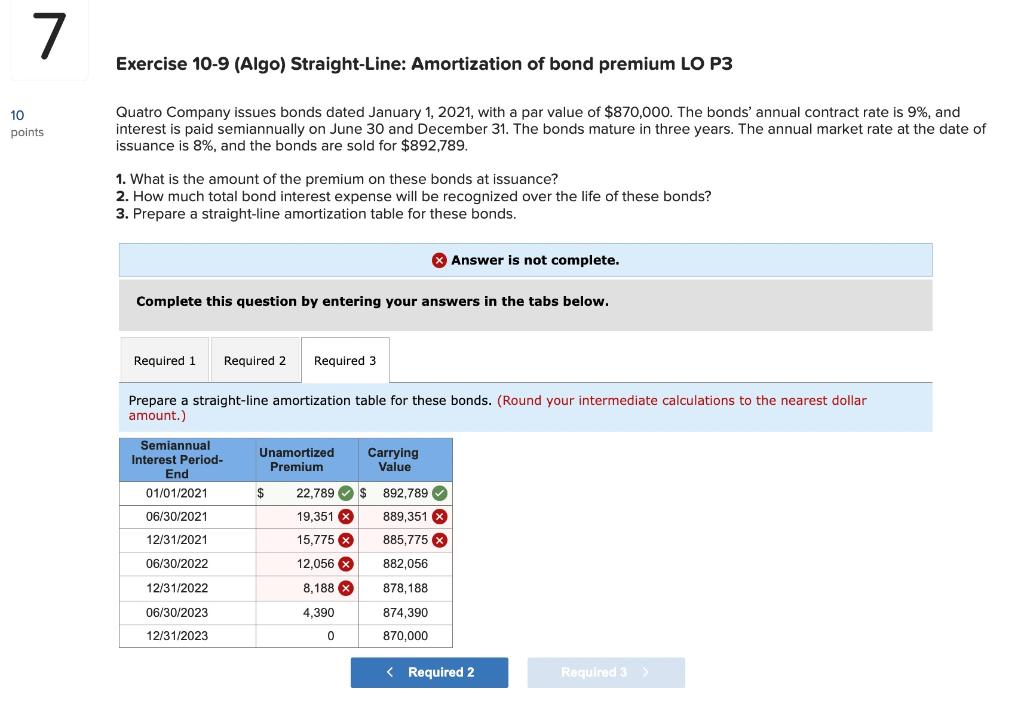 Exercise 10-9 (Algo) Straight-Line: Amortization of | Chegg.com