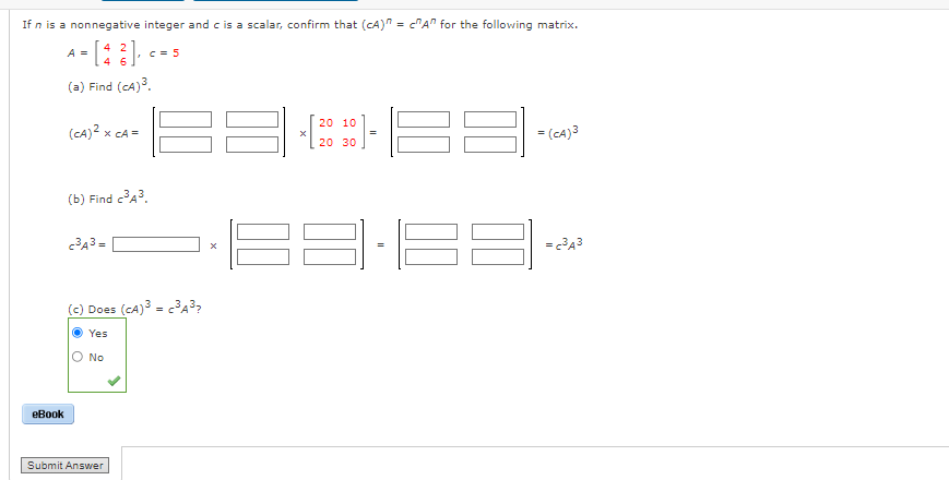 Solved if n is a nonnegative integer and c is a scalar, | Chegg.com