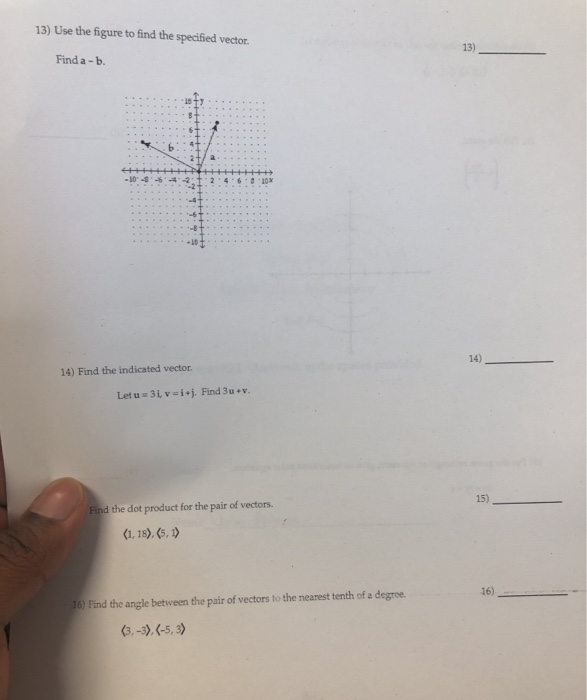 Solved 13) Use the figure to find the specified vector. 13) | Chegg.com